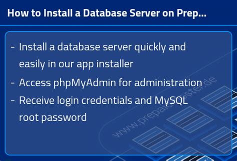 how do i install a database on my server prepaid hoster faq