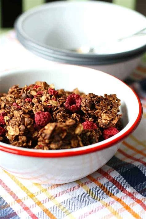 Chocolate Raspberry Granola Gluten Free Vegan The Pretty Bee