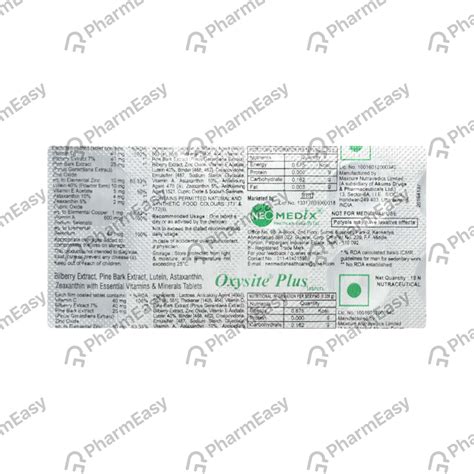 Buy Oxysite Plus Strip Of 10 Tablets Online At Flat 15 Off Pharmeasy