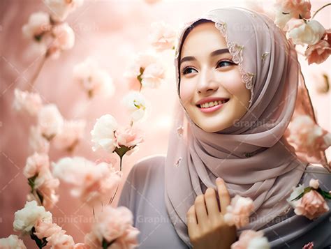 تصویر دختر محجبه هوش مصنوعی گرافیک طرح