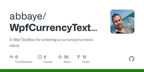 Github Abbaye Wpfcurrencytextbox A Wpf Textbox For Entering A