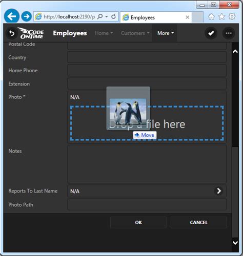 Code On Time Charts Drag And Drop Upload Signature Capturing