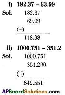 Fractions And Decimals Class 7 Extra Questions With Answers AP Board Solutions