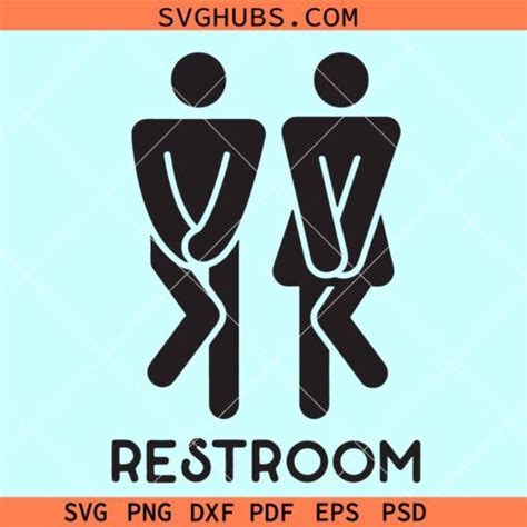 Restroom Sign Svg Restroom Symbol Svg Toilet Sign Svg