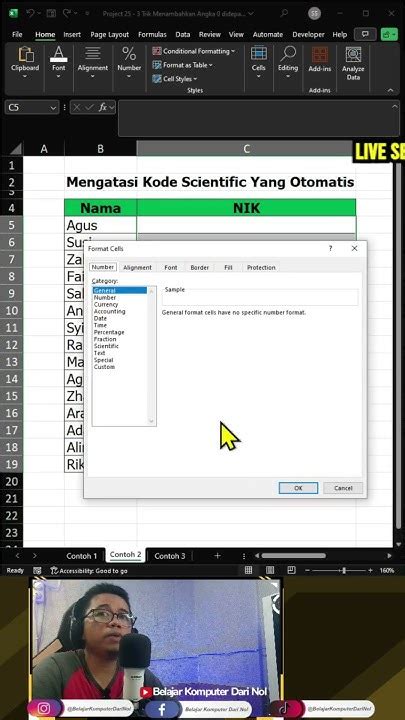 cara mengatur agar tampilan angka ketikan tidak error tutorialexcel