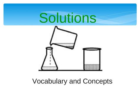 PPT Solutions Vocabulary And Concepts Definitions Solution Solution A Uniform Homogeneous
