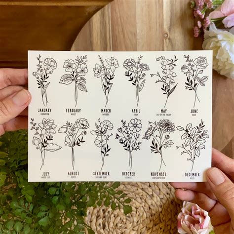 Birth Flower Temporary Tattoos Flower Tattoo Birth Flower Tattoo