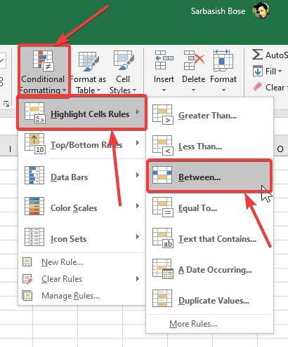 How to use conditional formatting of data in Microsoft Excel