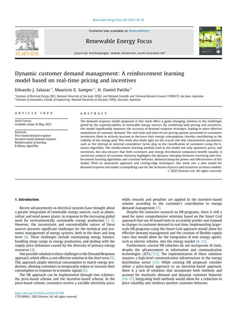 dynamic customer demand management a reinforcement learning model