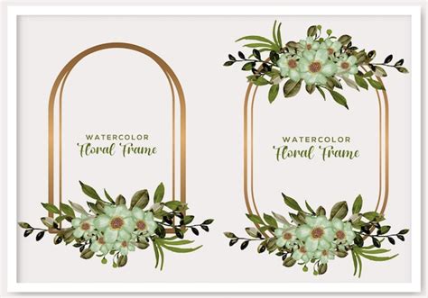 Vetor Premium Linda Moldura Floral Em Aquarela Vetor Premium
