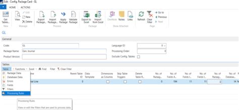create a configuration package with processing rules navisiontech inc