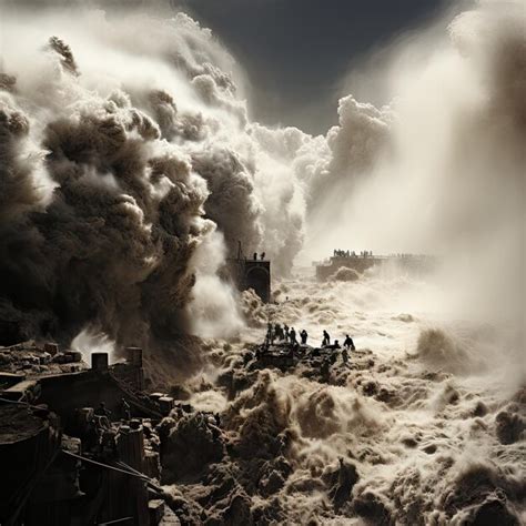 Premium Ai Image Harrowing Scenes Of Large River Floods And