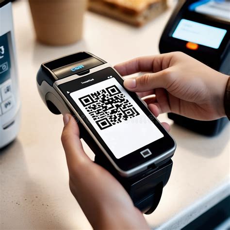 Mobile Payments Phone Scanning A Qr Code Or Smartwatch Making A Contactless Payment Stock