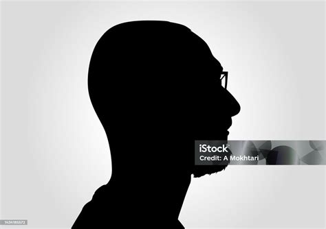 Silhouette Of Portrait Of A Man With Bezel Stock Illustration