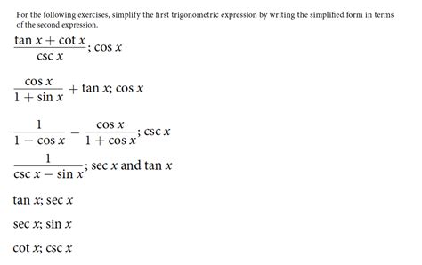 solved for the following exercises simplify the first