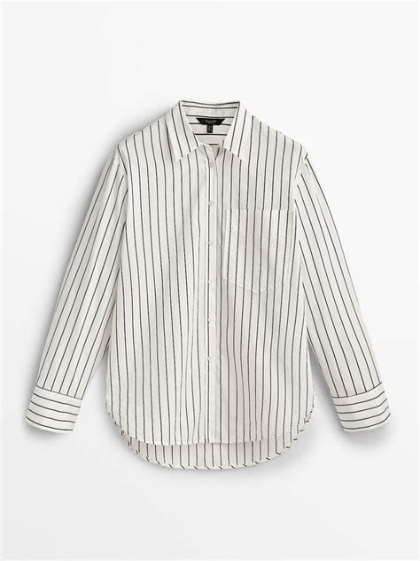 Striped Cotton Shirt Massimo Dutti Türkiye Womens Shirts Clueless
