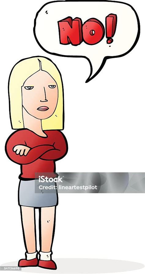 Cartoon Woman Saying No Stockvectorkunst En Meer Beelden Van Afwijzing