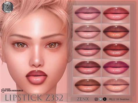 ZENX S LIPSTICK Z352 Sims 4 Piercings Sims 4 Cc Makeup Sims 4 Cc Skin