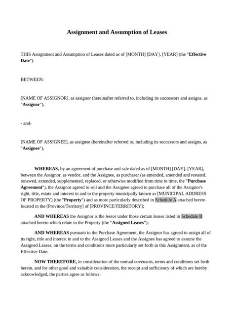 Assignment And Assumption Of Leases Acquisitions Pdf Assignment