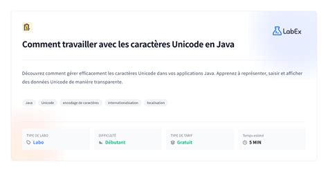 Comment Travailler Avec Les Caractères Unicode En Java Labex
