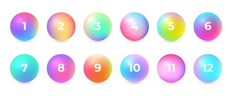 premium vector number bullet points trendy gradient