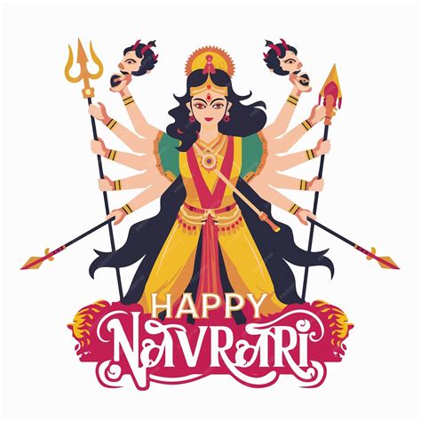 Happy Navratri Festival Background Durga Puja Concept Illustration