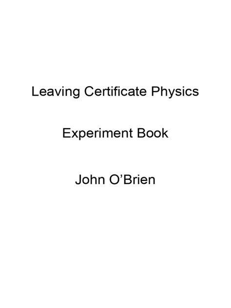 Lc Physics Experiment Practice Qs Pdf