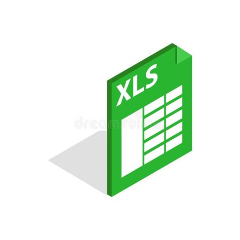 Значок Xls формата файла равновеликий стиль 3d Иллюстрация вектора