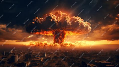 premium ai image nuclear leak at the reactor in future scene