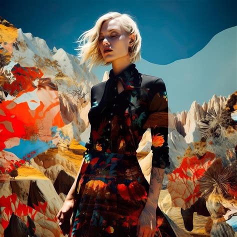 Premium Ai Image Fashion Model Blonde Woman Collage