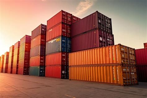 Premium Photo Industrial Container Cargo Asset Generative Ai