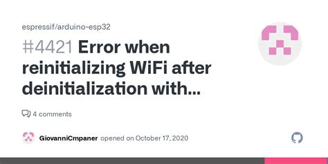 Error When Reinitializing Wifi After Deinitialization With Wifi Mode Wifi Mode Null Issue