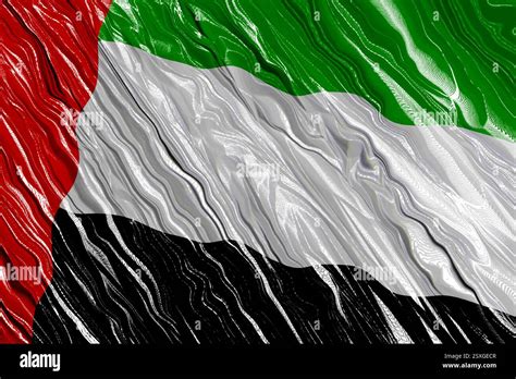 The Texture Of The Silk Fabric With The Uae Flag Stock Vector Image