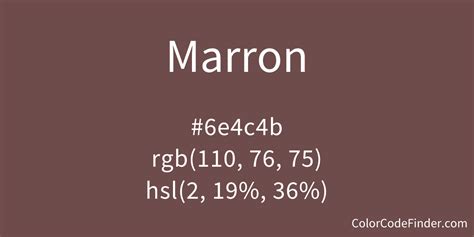 Marron Color Code Is 6e4c4b
