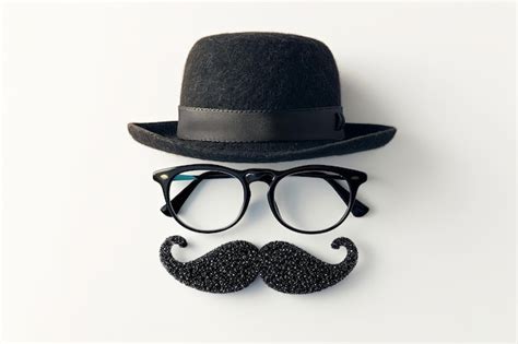 Premium Photo Happy Fathers Day Background With Dad From Hatglasses And Mustache