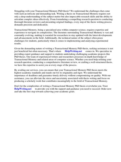 Transactional Memory Phd Thesis Pdf Thread Computing Parallel Computing