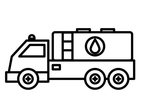 Water Tanker Truck Coloring Page Free Printable Coloring Pages