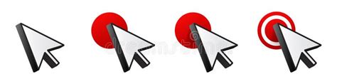 Click Cursor 3d Gold Icon Computer Mouse Pointer Vector Arrow Stock