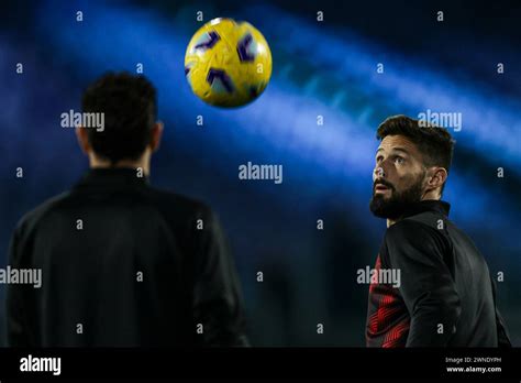 Milans French Forward Olivier Giroud During The Serie A Football Match