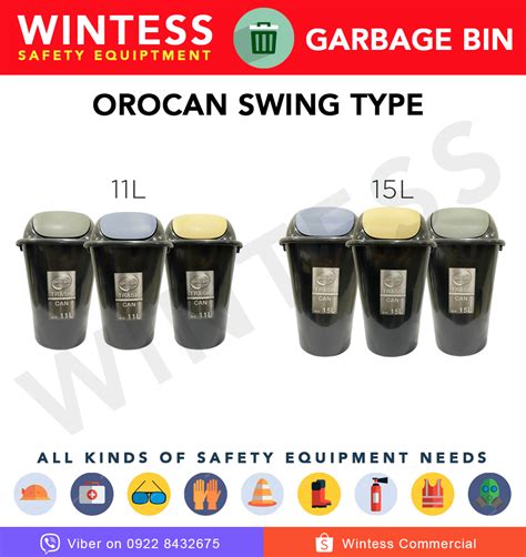 Orocan 15L Trash Can Swing Type Cover Wintess Commercial