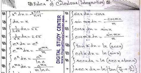 Basic Rules Of Integration Digital Study Center An Exclusive E