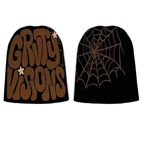 Double Side Y2k Beanie Spider Web Letter Jacquard Candy Temu