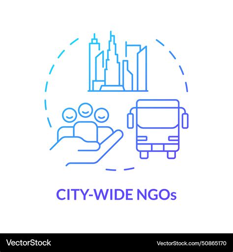 City Wide Ngos Blue Gradient Concept Icon Vector Image