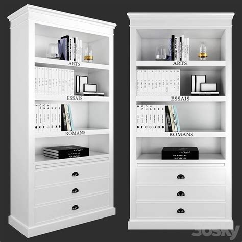 دانلود مدل سه بعدی کتابخانه Maisons Du Monde Set 23 Newport Cabinet
