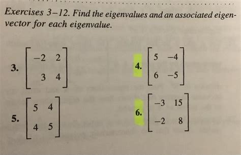 Solved Exercises Find The Eigenvalues And An Chegg Com