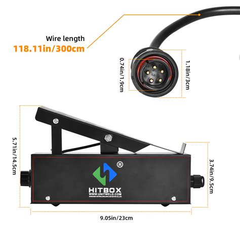 Hitbox Tig Foot Pedal For Hbt250p Welder Custom Support
