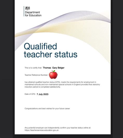 Mr Belger Has Gained His Qualified Teaching Status Qts Mr Belger Is