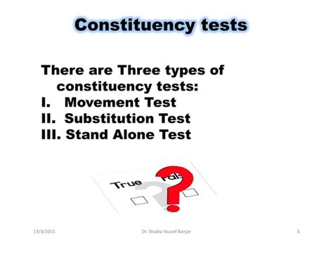 Constituency Tests Presented By Dr Shadia Yousef Banjar Pptx