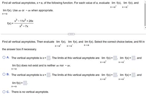 Solved Find All Vertical Asymptotes X A Of The Following