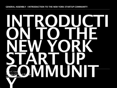 NY Startup Community Intro PPT